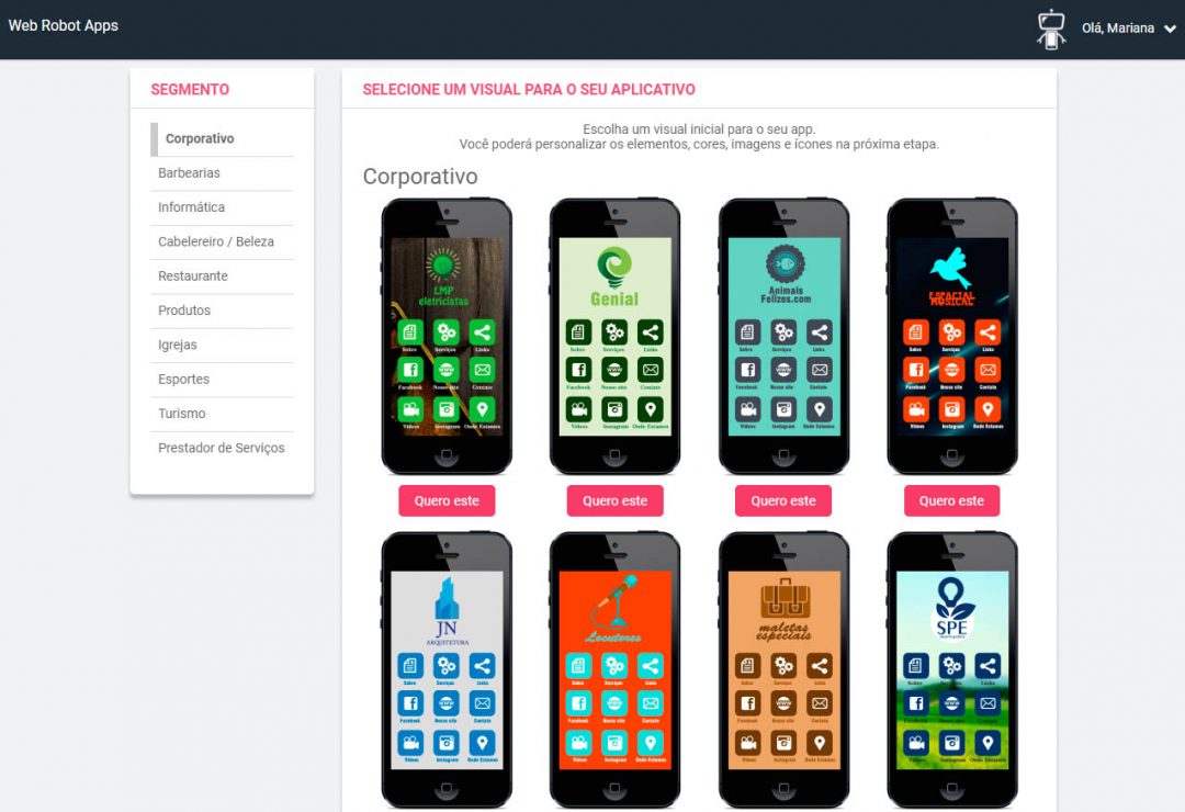 Comece a Criar o seu Aplicativo na Plataforma Web Robot Apps